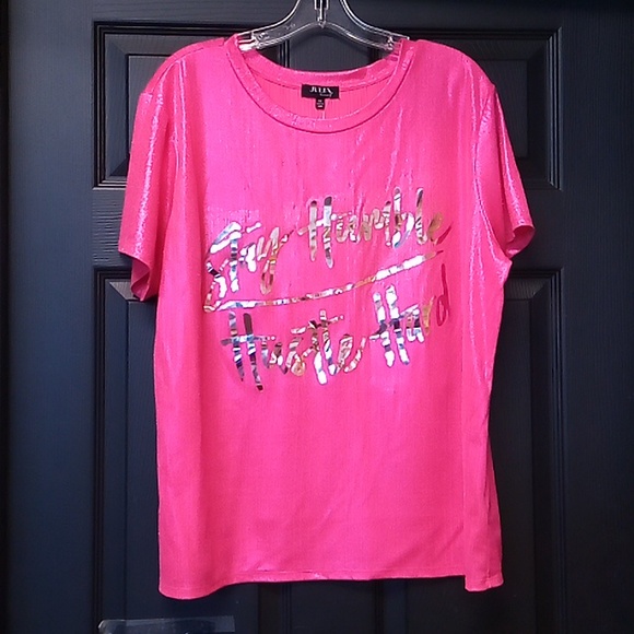 Julia by love J | Tops | Very Pink Shiny Top By Julia By Love J | Poshmark